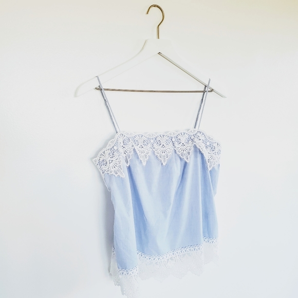 Express | Tops | Express Lace Trim Cotton Poplin Cami | Poshmark